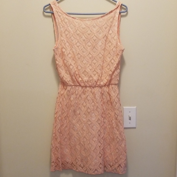 Body Central | Dresses | Pink And White Lace Dress | Poshmark